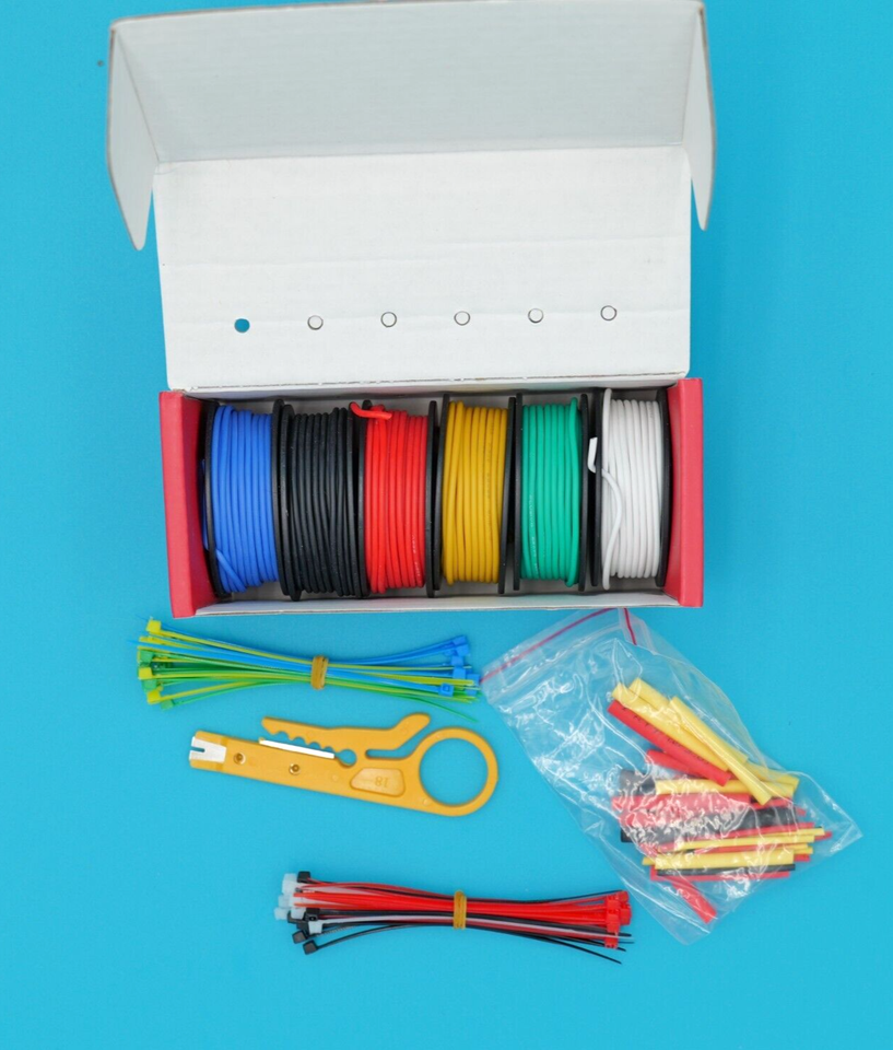 22 AWG Stranded Wire Kit – Silicone Coated Copper Wires 22 Gauge Pre ...
