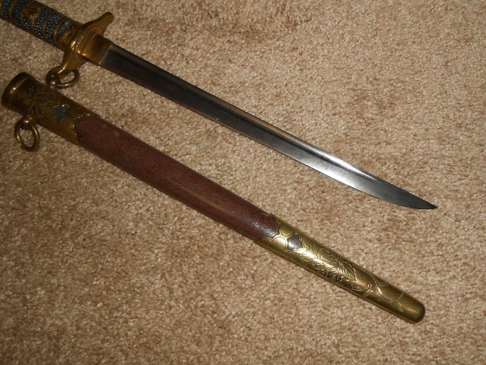 Very Nice WW2 Japanese Dagger, Sword, Ray Skin,National Railway ...