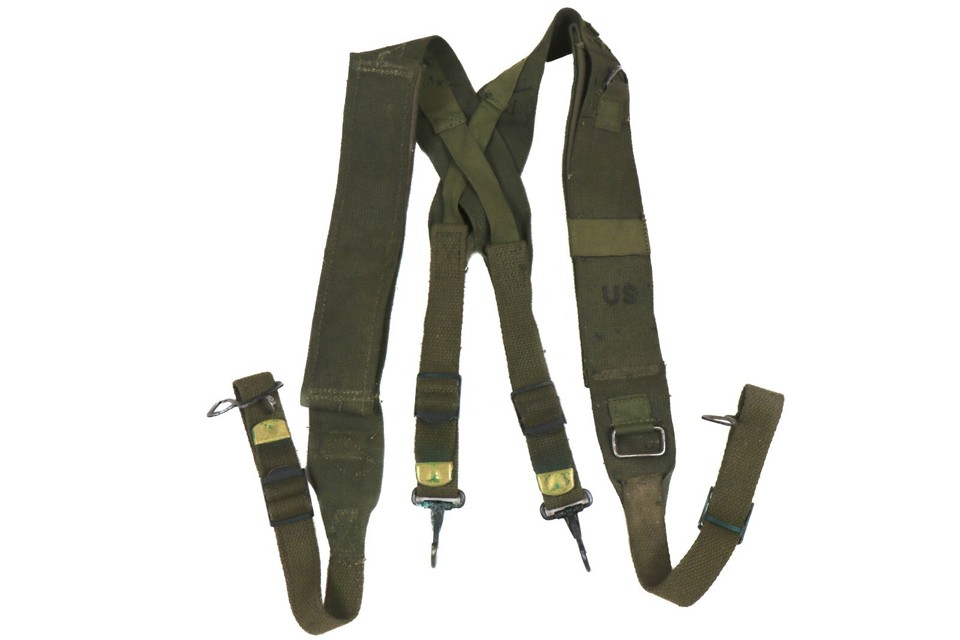 US Army WWII / Korean War M1945 Field Pack Suspenders OD Green M-45 ...