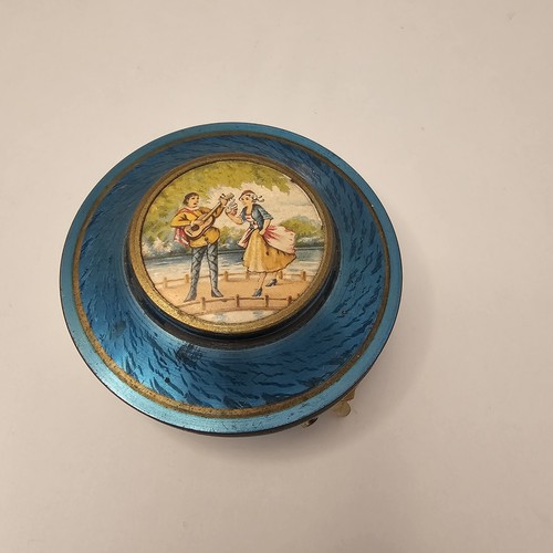 vintage powder puff jar with europene serenade trinket jewelry box ...