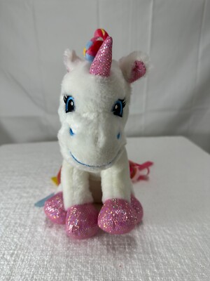 Goffa Unicorn White & Pink - 8" Plush Stuffed Animal Toy | eBay