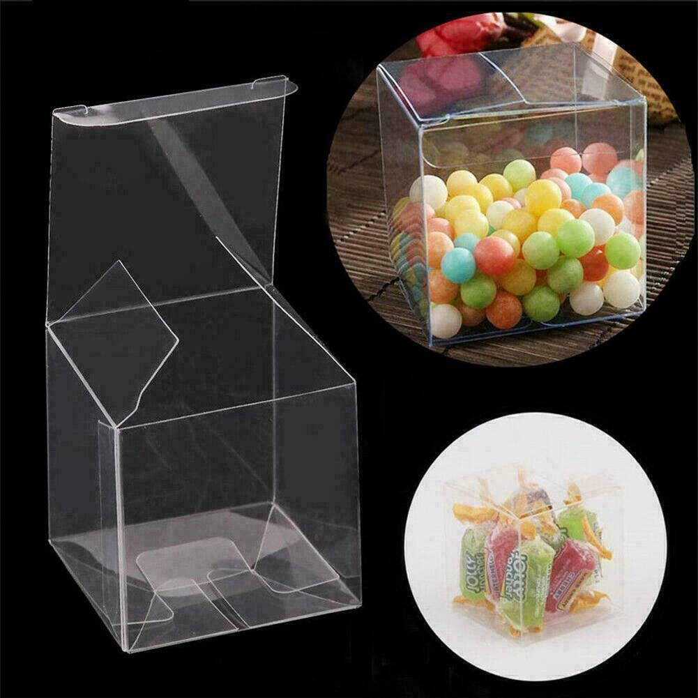 Square Transparent PVC Cube Gift Candy Boxes Wedding Deco C5F9 H2S3 ...