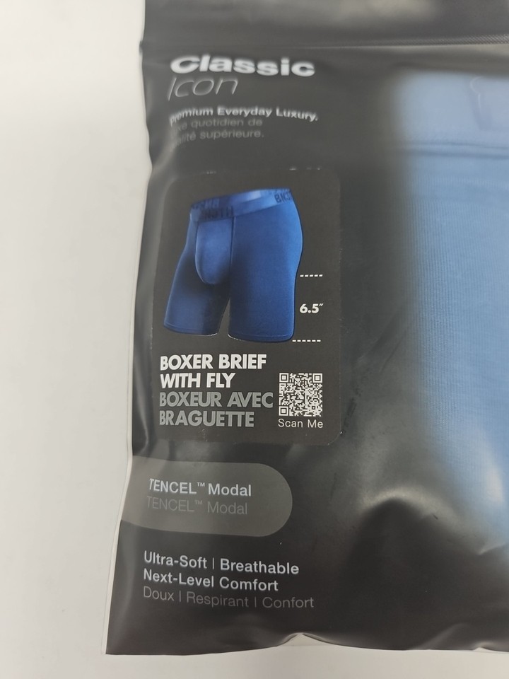 BN3TH Classic Icon Boxer Brief With Fly, 6.5" Inseam, Mens Medium, Blue ...