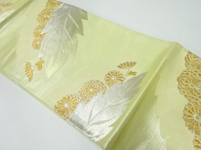 32846# JAPANESE KIMONO JAPANESE FUKURO OBI / WOVEN FOLDING FAN PATTERN ...