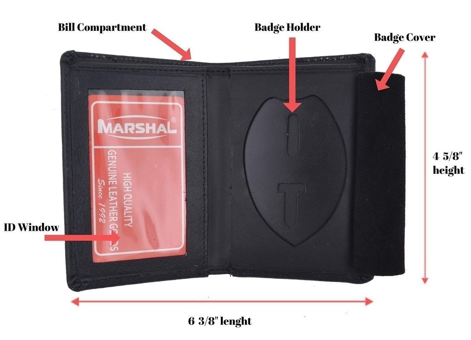 Marshal Genuine Leather RFID Slim Thin Bifold ID Money Wallet Oval ...