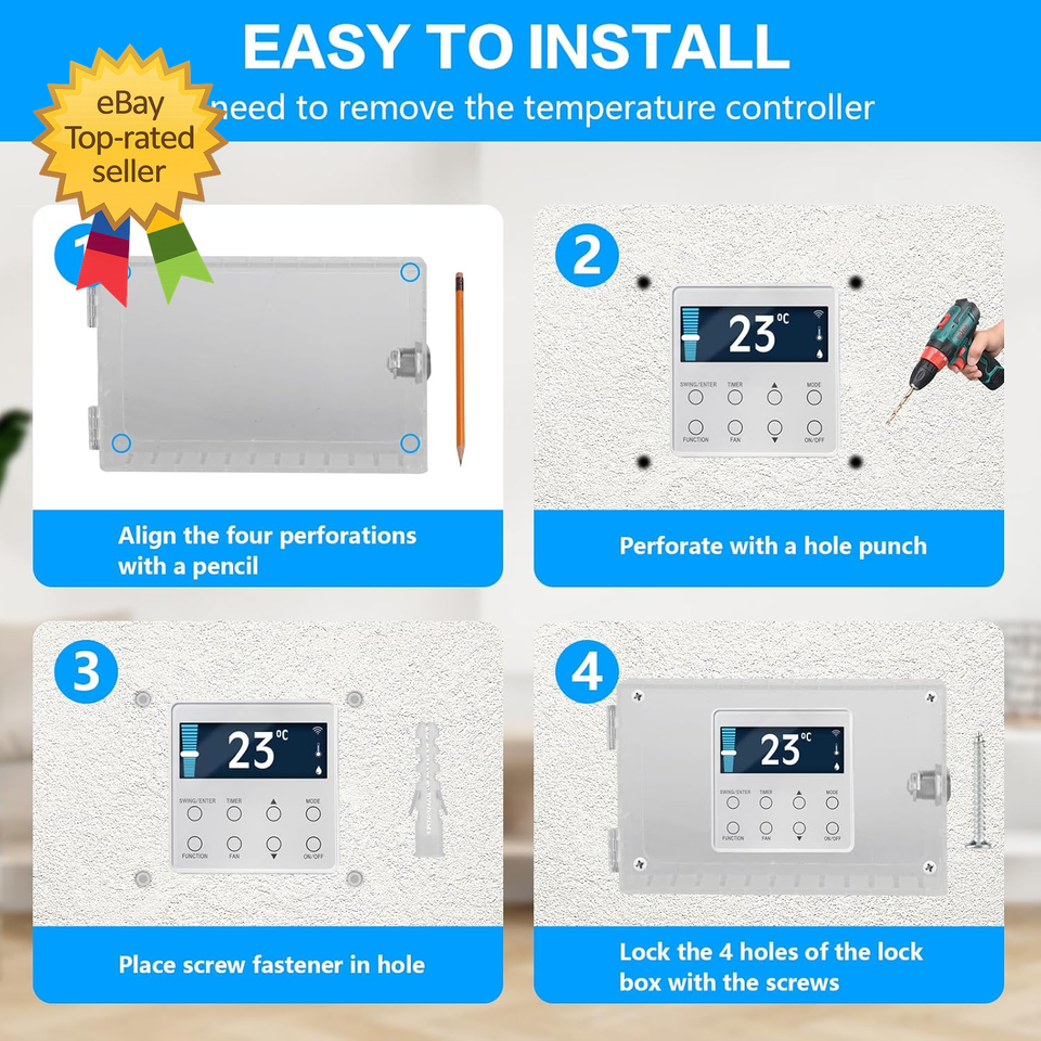 Baby Proofing Thermostat Lock Box with Key Clear Thermostat Lock Box ...