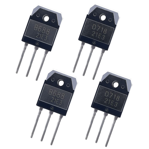 4Pcs(2Pcs 2Sb688+2Pcs 2SD718) PNP NPN Complementary Silicon Power ...