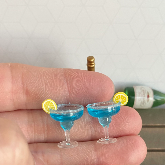 lot Dollhouse Miniature Cocktail Drinks wine champagne margarita liquor ...
