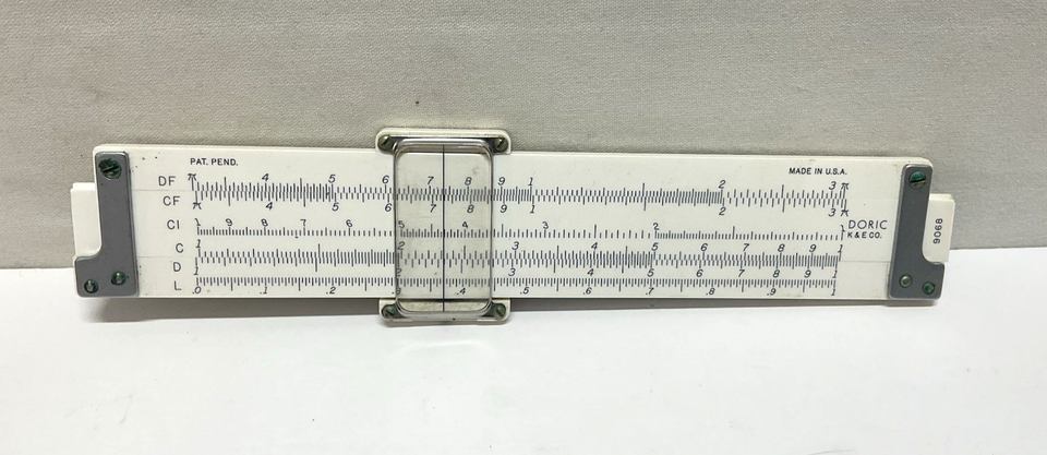 Vintage Doric K & E Co. 9068 Pocket Western Slide Rule Ruler With Case ...