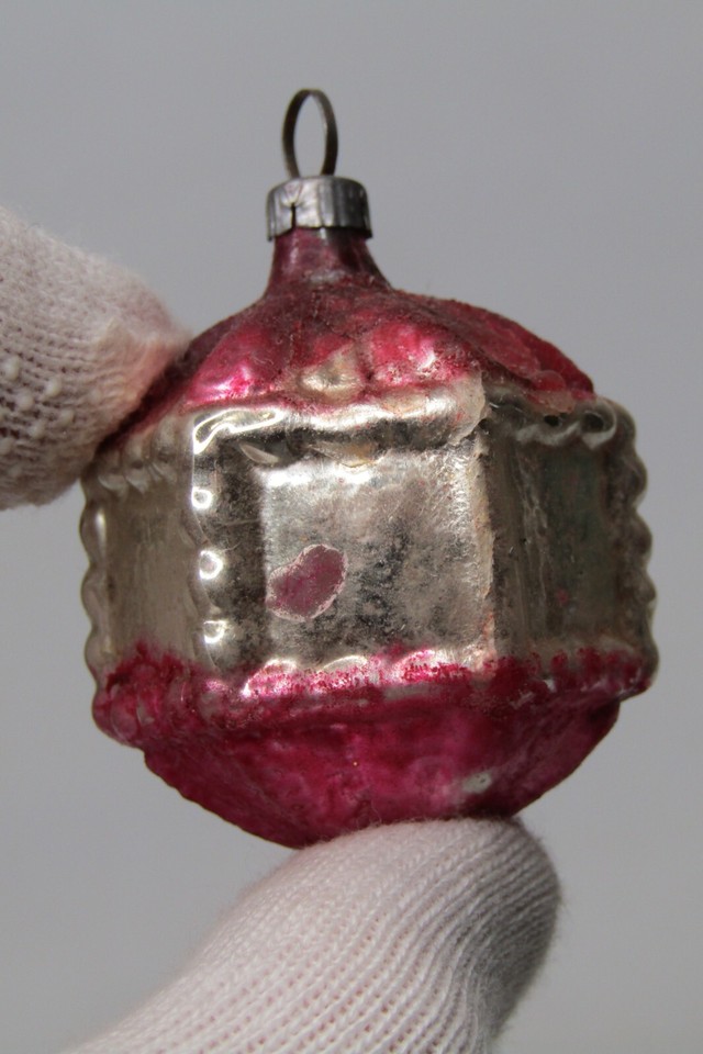 Vintage Glass DIAMOND Octagon Bumpy Sml Feather Tree Christmas Ornament ...
