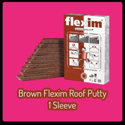 1 Sleeve - Brown Flexim Roof Putty Mortar Alternative Weatherproof ...