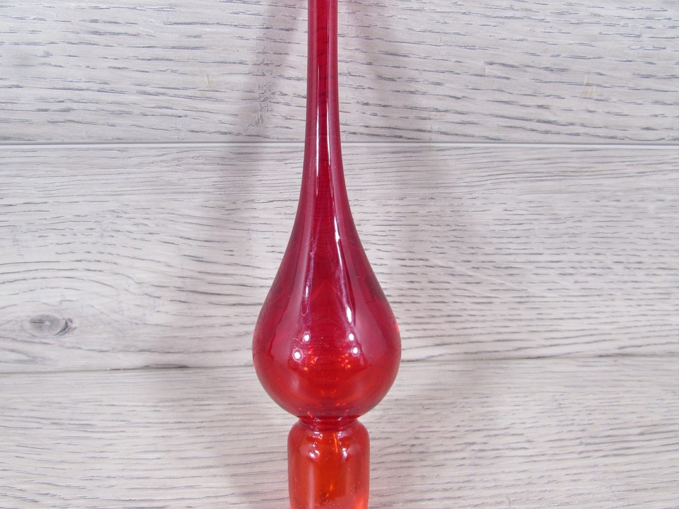 Vtg Blenko?, Rainbow? Glass Amberina Red Teardrop STOPPER ONLY Mid ...