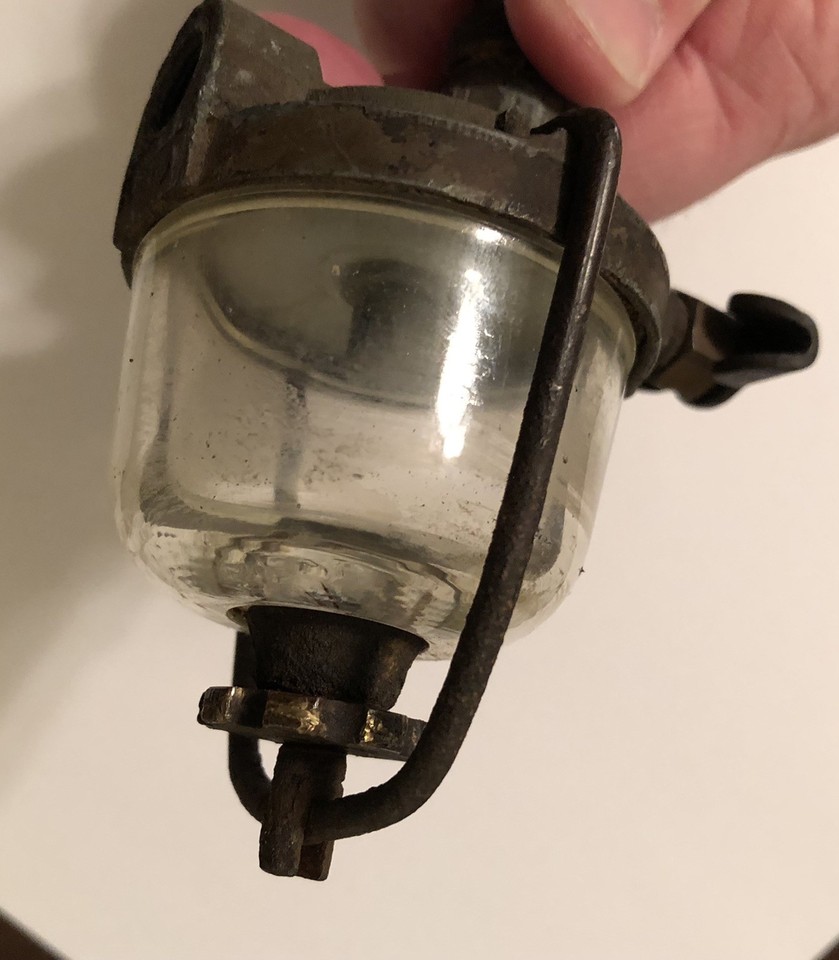 Vintage Small Glass Sediment Bowl Fuel Filter Carburetor 4" Car Truck ...