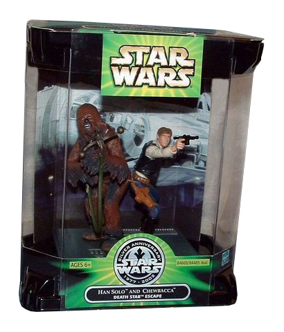 Hasbro 25th Anniversary Han Solo Chewbacca Death Star Escape Action ...