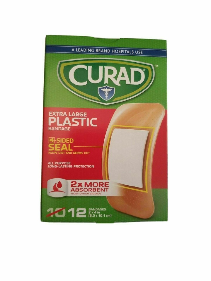 Curad (Extra) X- Large Sterile Plastic Adhesive Bandaids Bandages 2x4 ...