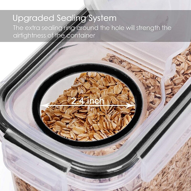 4Pcs Cereal Storage Container Set, PP Airtight Food Storage Containers ...