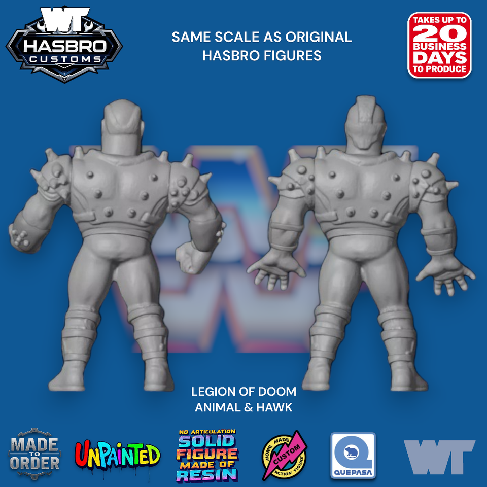 ROAD WARRIORS LOD HAWK ANIMAL Unpainted WWF Hasbro Mattel Retro CUSTOM ...