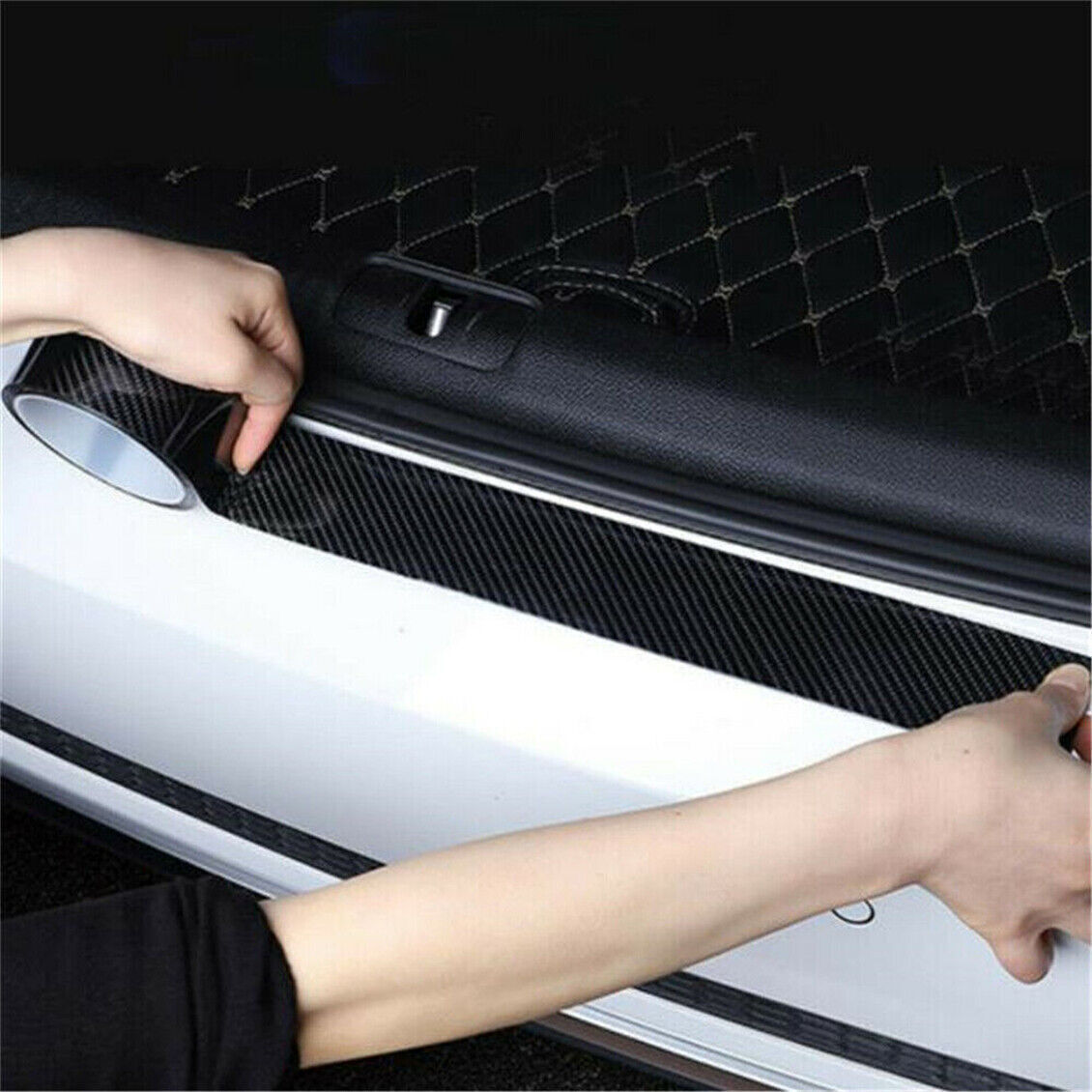 5cmX3M 5D Carbon Fiber Car Sticker Door Sill Scuff Anti Scratch ...