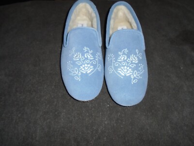 Vermont Country Store blue suede slippers, brand new, size 7m | eBay