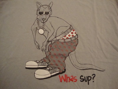 WHAS UP? Kangaroo Rap Hip Hop Bling Australia Tourist T Shirt Men's ...
