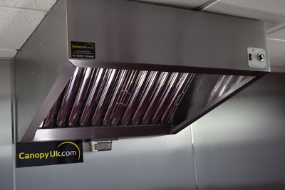 Commercial kitchen extraction Canopy/hood 1200mm x 1000mm with built in ...