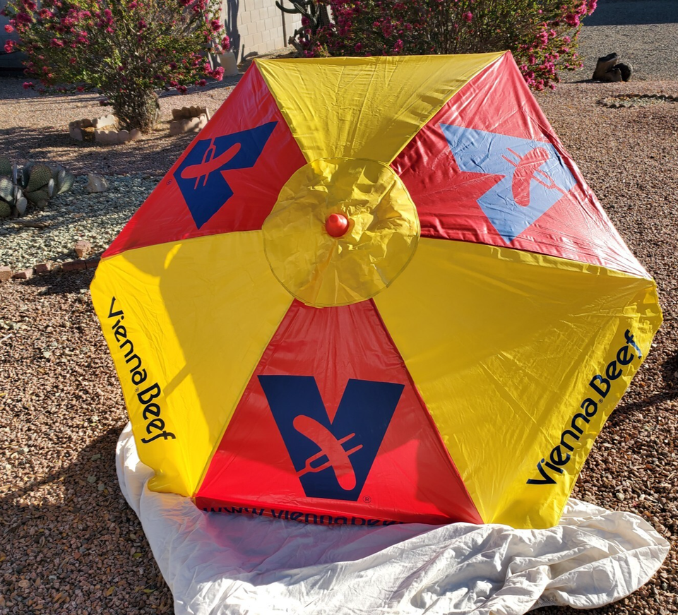 Vienna Beef Lg Hot Dog Concession Stand Umbrella- Patio, Tailgate Party ...