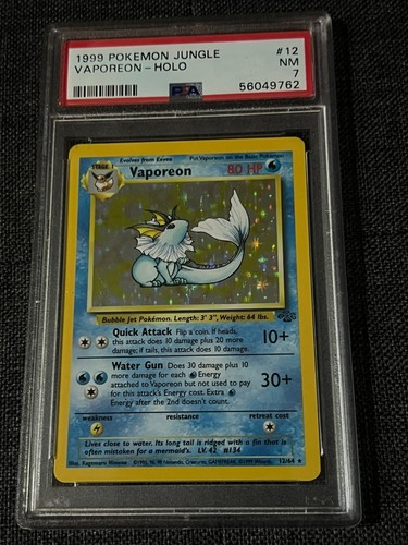 PSA 7 NM VAPOREON-HOLO #12 1999 VINTAGE JUNGLE POKEMON | eBay
