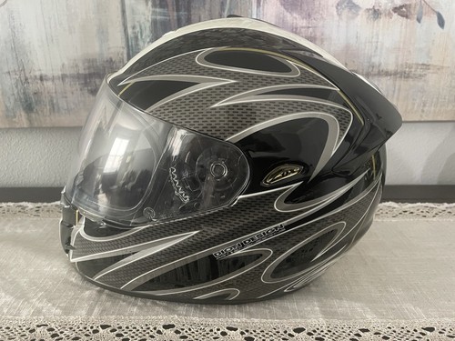 Zox Dion Design Black And White Motorcycle Helmet Snell m2005 Size ...
