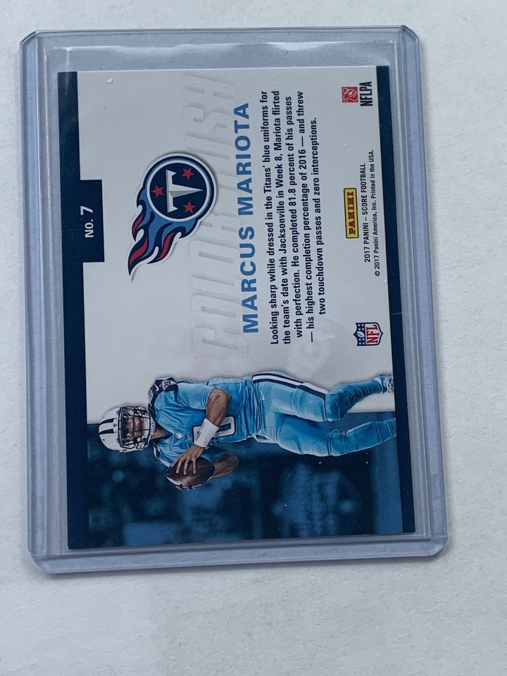 2017 Score Color Rush Tennessee Titans Football Card #7 Marcus Mariota ...