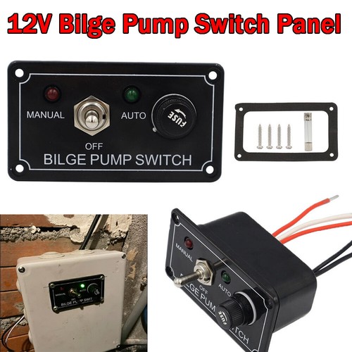 Bilge Pump Switch Panel LED Light 12V Marine Bilge Control for Boats ...