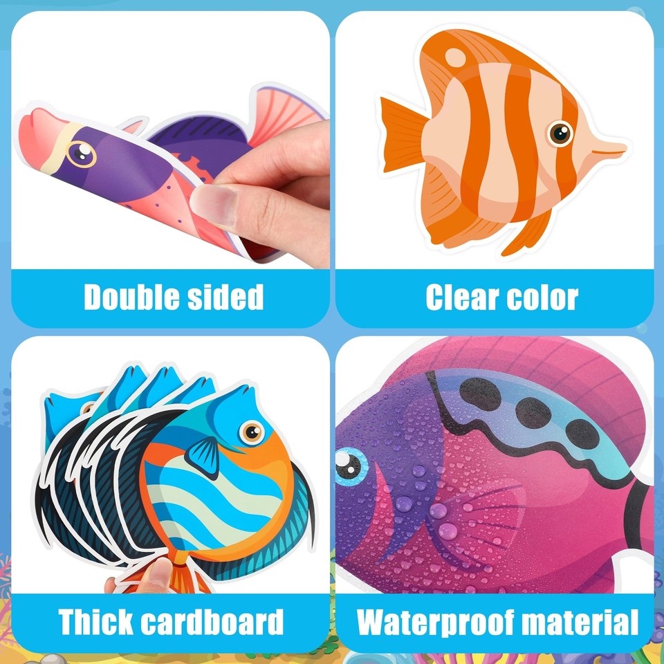 60 PCS Tropical Fish Cutouts Sea Accents Paper Cut Out Summer Fish ...