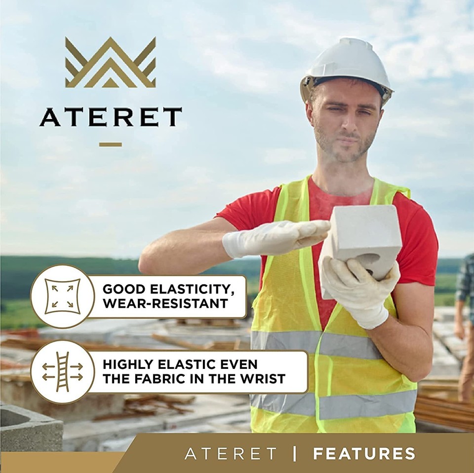 ATERET 12 Pairs Cotton Polyester Gloves, String Knit Work Gloves Liner ...
