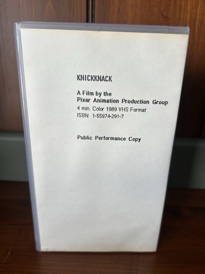 Pixar Knickknack Animated Short VHS Public Performance Copy 1989 | eBay