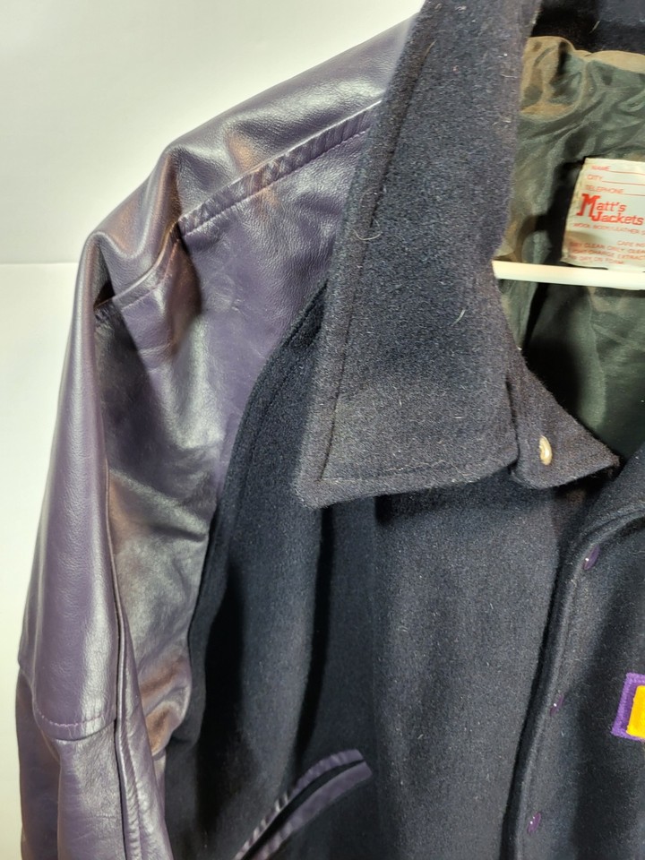 LSU Tigers Lettermen's Jacket 46 Long Made in USA Wool Leather 90s ...