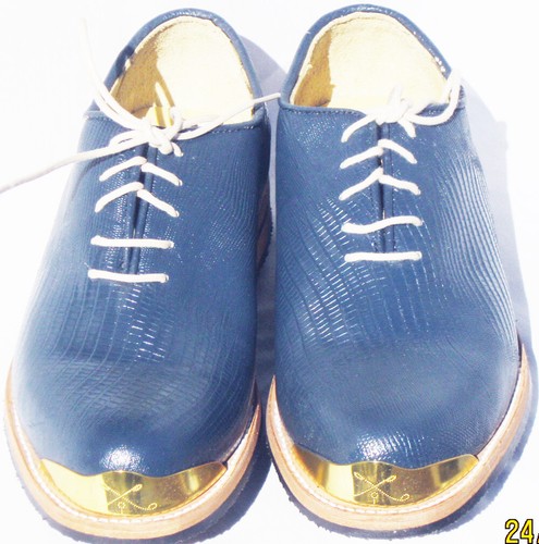 Classic Men Golf Shoes By Vecci Siena Navy alligator | eBay