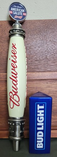 Budweiser & Bud Light Beer 2 Tap Handle Set! The Great American Lager ...