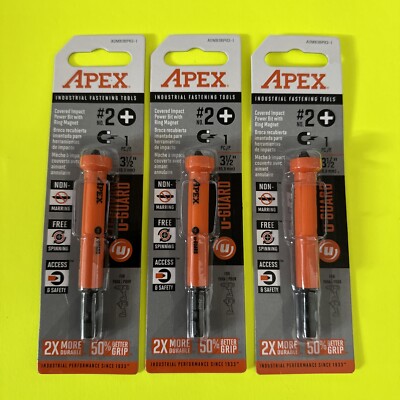 Apex #2 Phillips 3-1/2" Covered Impact Power Bit With Ring Magnet 3 ...
