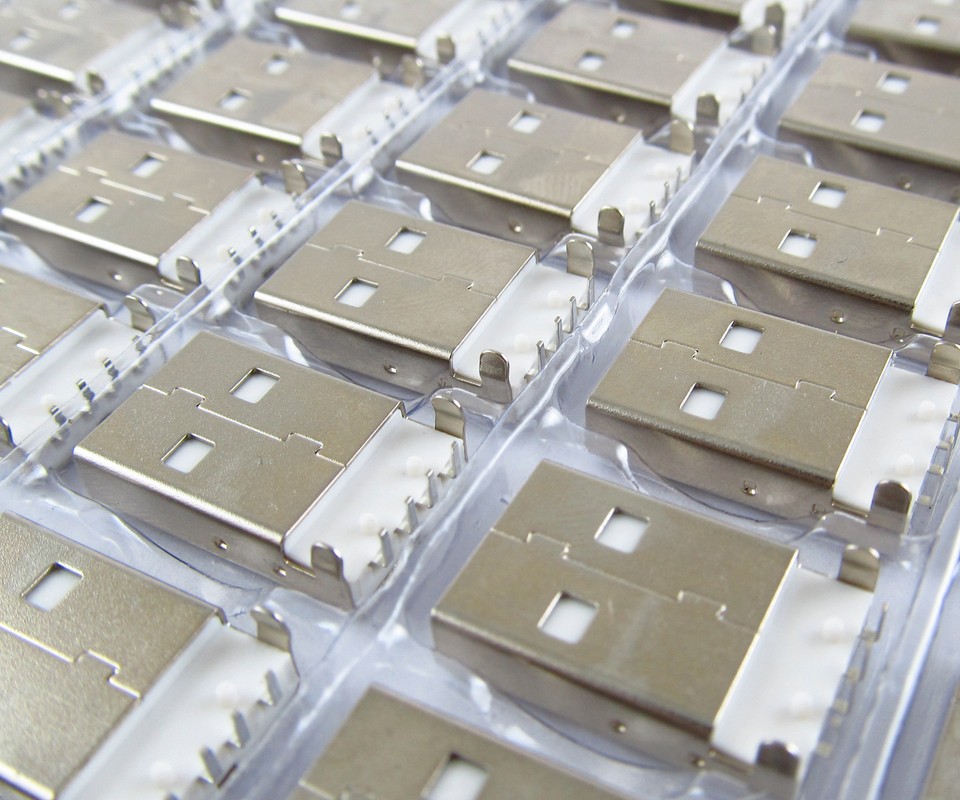 1000pcs A Type Right Angle 90 Degreee USB 4pin Male Socket Connector ...