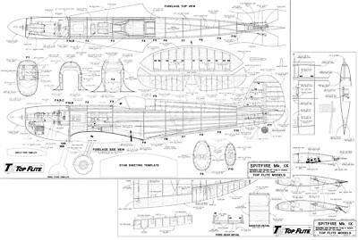 Top Flite Spitfire Mk IX Gold Edition 60 size plan set | eBay