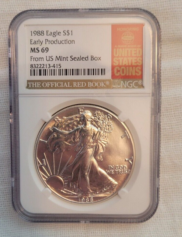 1988 (S) American Silver Eagle Early Production NGC MS 69 | eBay