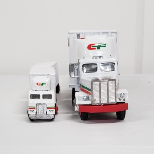 TWO TONKIN FREIGHTLINER CF MOTOR FREIGHT TANDEM WHITE SEMI TRUCK ...