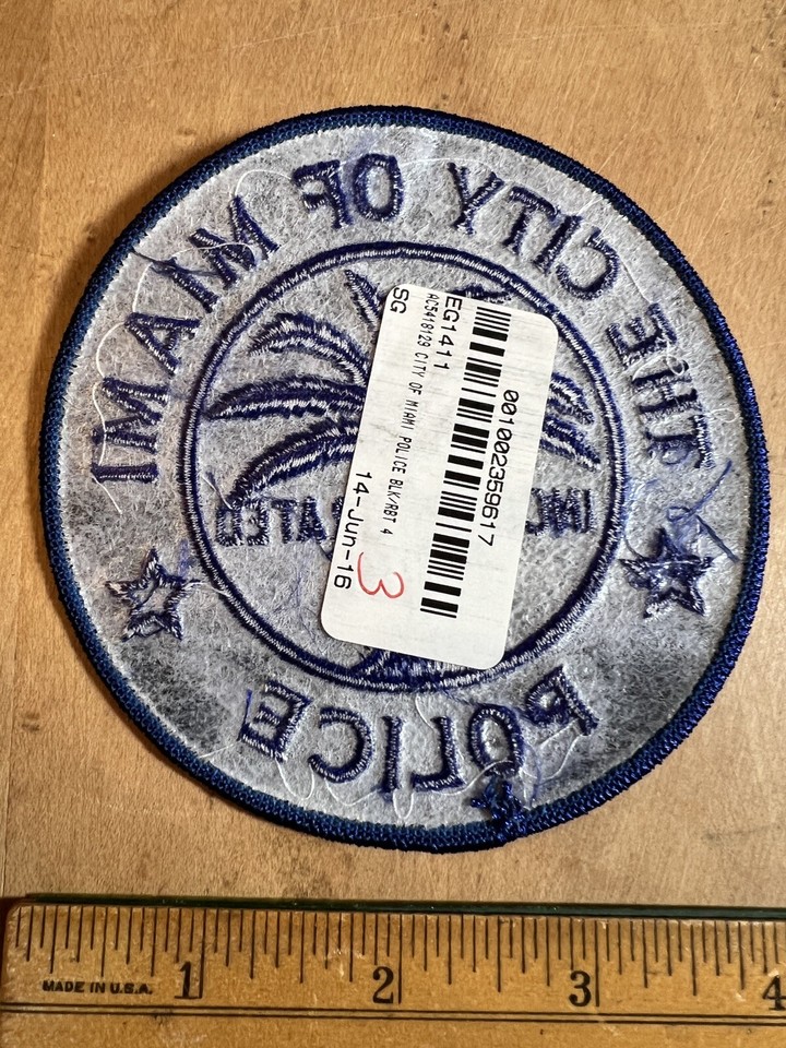 MIAMI FLORIDA subdued black blue POLICE PATCH | eBay