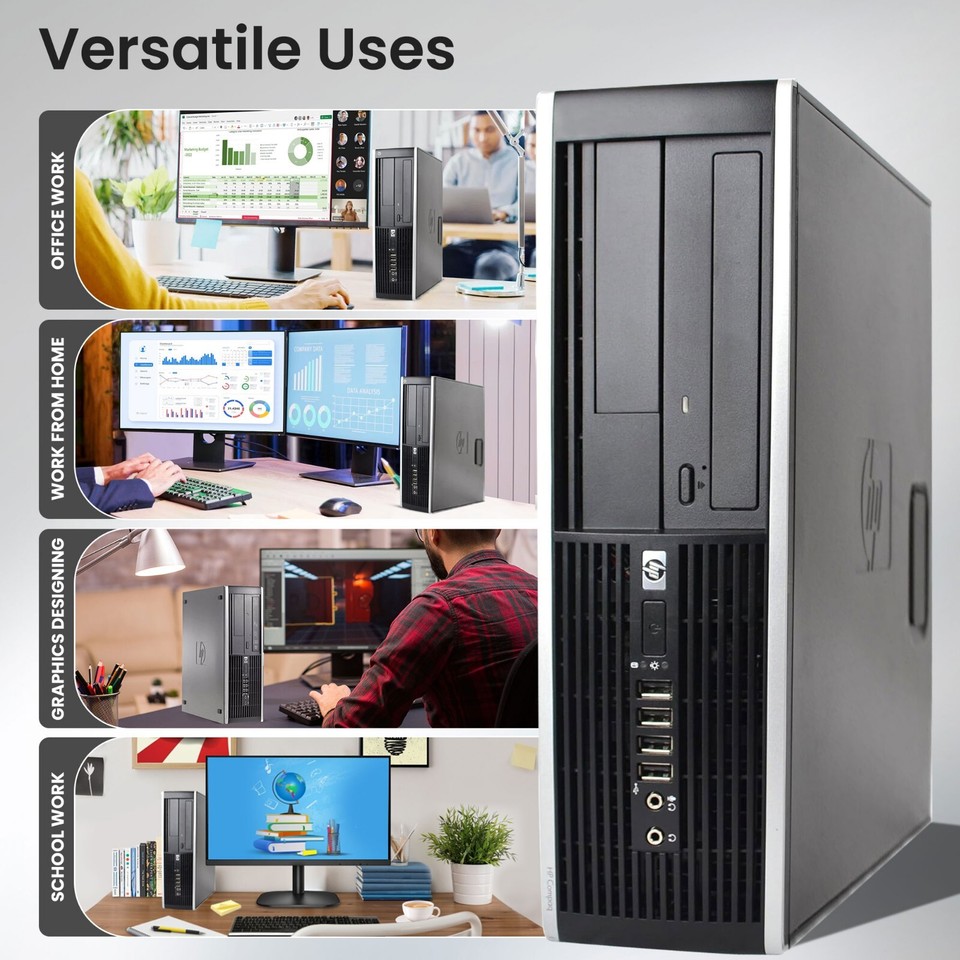 HP Desktop PC 16GB Ram 1TB HDD Intel Core i5-3470 Dual 22" LED Wi-Fi ...