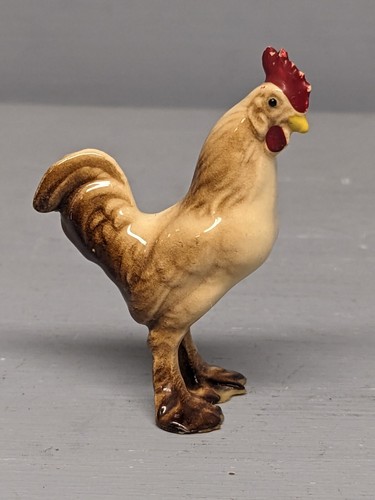 Old Hagen Renaker Cream Colored Tall Rooster Red Paint Loss | eBay