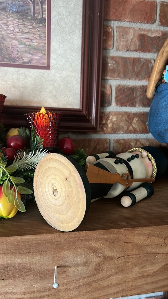 Rare Vintage 1970 Solid Wood Hand Crafted Nut Cracker Holding A Wooden ...