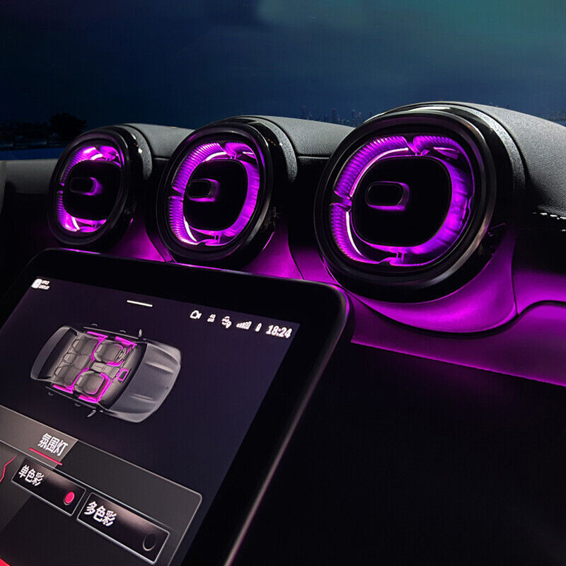 64 Colors 7PCS Air Vent LED Ambient Light Turbine outlet For Benz GLC ...