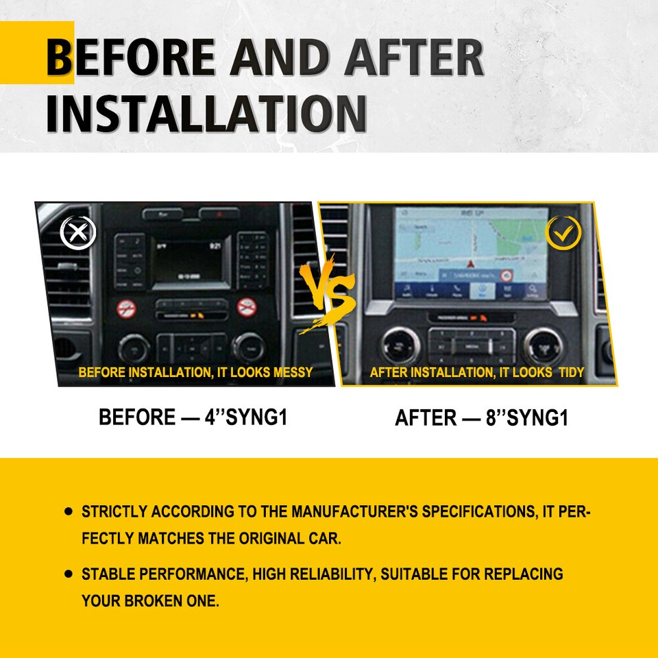 For Ford SYNC1 to SYNC 3 Upgrade 4" TO 8" PNP Conversion Power Harness ...