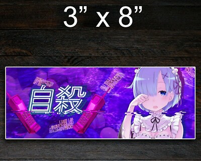 Re Zero Vaporwave Anime Girl Waifu Slap Sticker Vinyl Decal Bumper ...