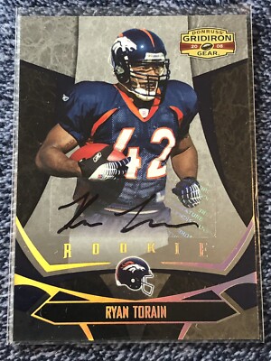 2008 Donruss Gridiron Gear Gold Signatures /25 Ryan Torain #185 Rookie ...