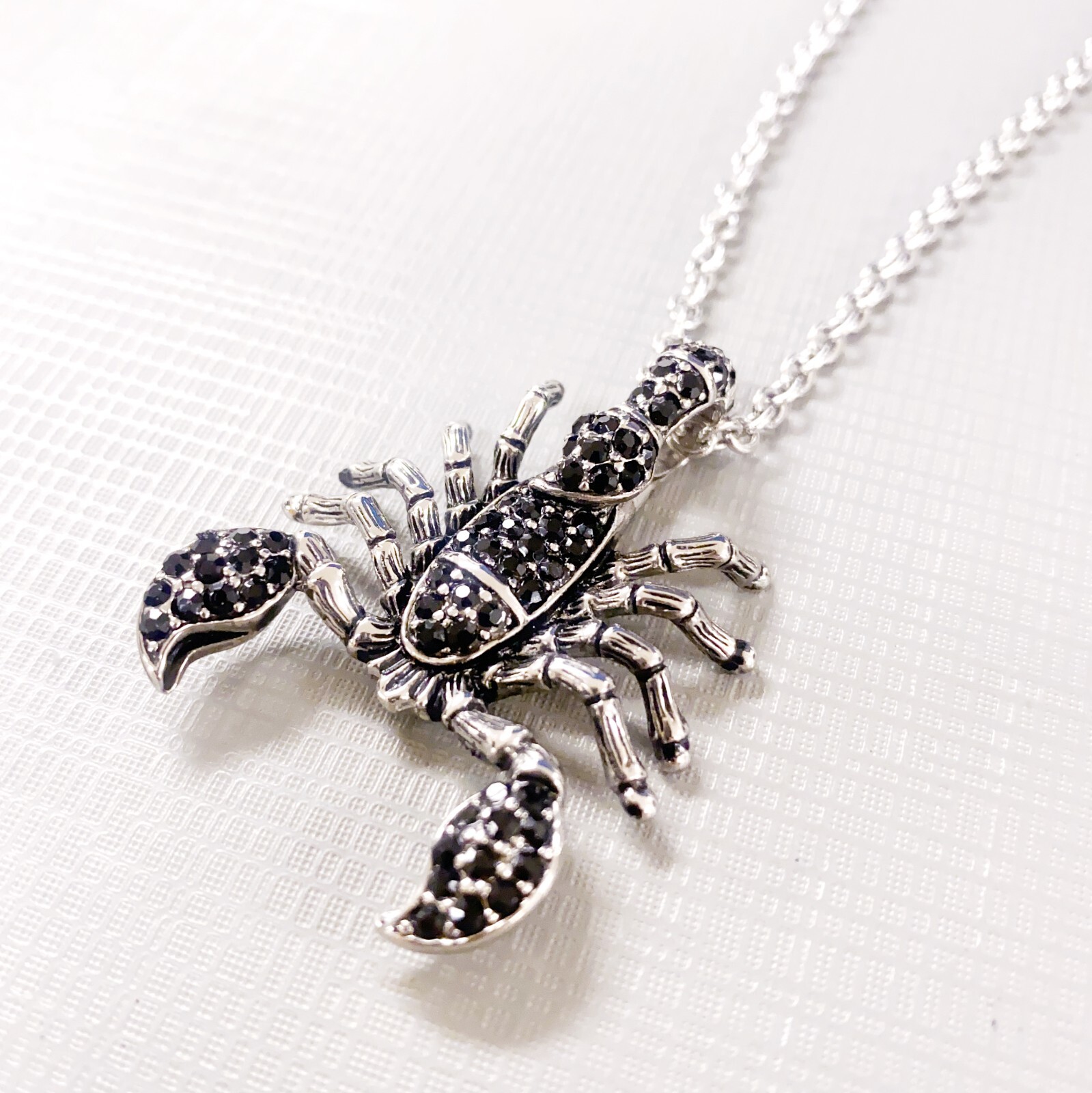 scorpion necklace unisex stainless steel pendant necklace black cubic ...
